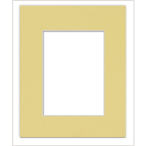 11.7x16.5 Mat Bevel Cut for 8.5x11 Photos - Acid Free Soft Yellow Precut Matboard - For Pictures, Photos, Framing - 4-ply Thickness