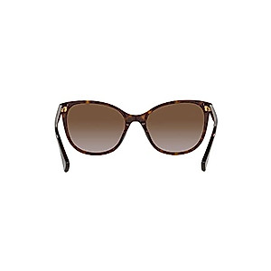 Ralph by Ralph Lauren Women's Ra5282u Universal Fit Cat Eye Sunglasses, Dark Havana/Gradient Brown Polarized, 55 mm
