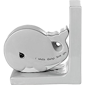 Precious Moments I Whale Always Love You Whale Ceramic Bookend 189918, Grey