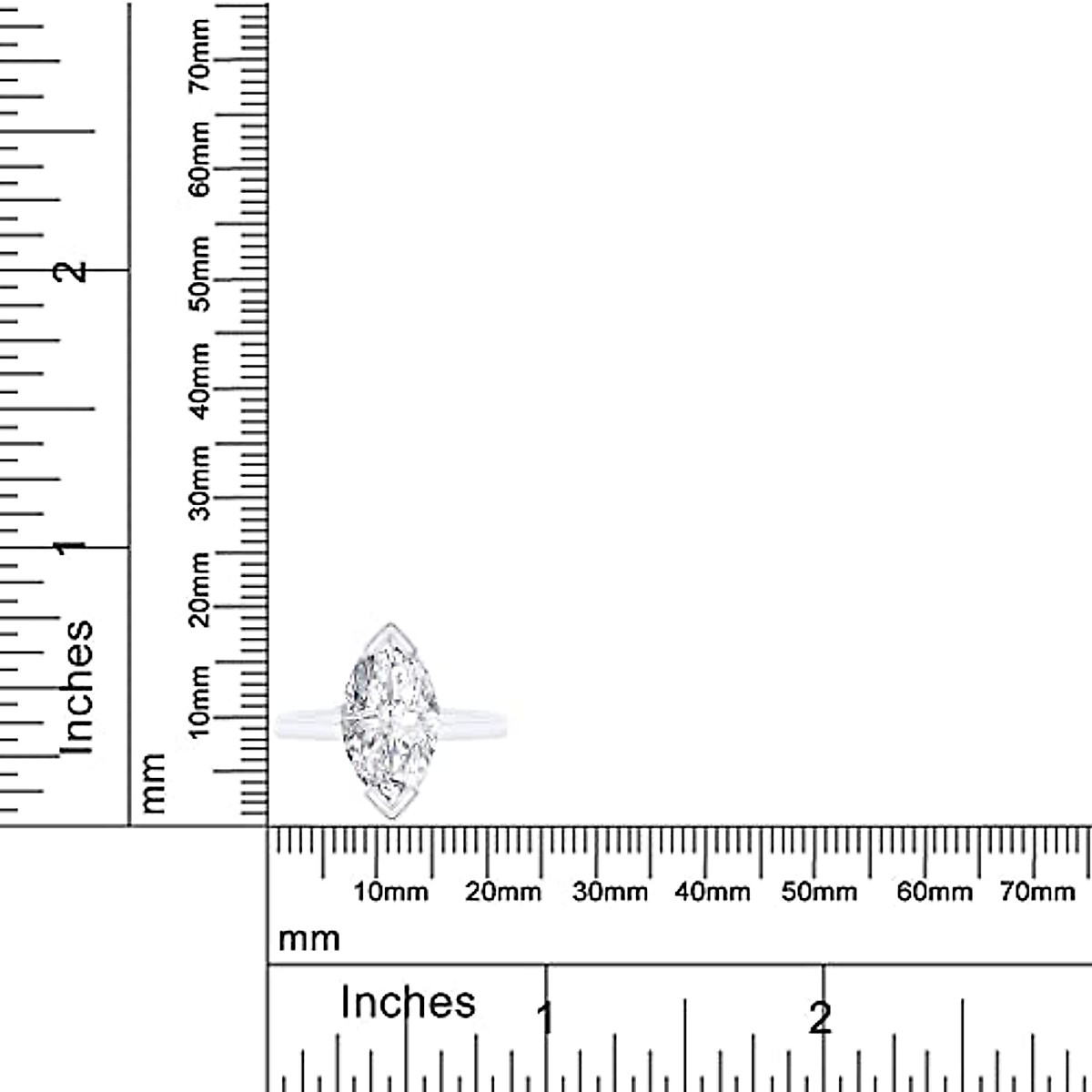 Jewel Zone US 4 1/2 Carat Marquise Cut White Cubic Zirconia Solitaire Engagement Ring in 14k White Gold Plated 925 Sterling Silver (4.50 Cttw) Ring Size - 8.5