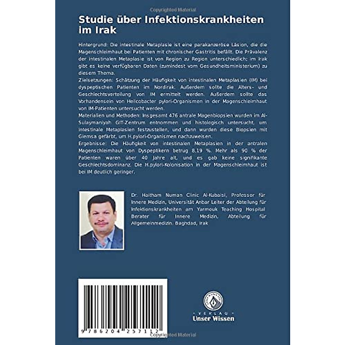Studie über Infektionskrankheiten im Irak (German Edition)