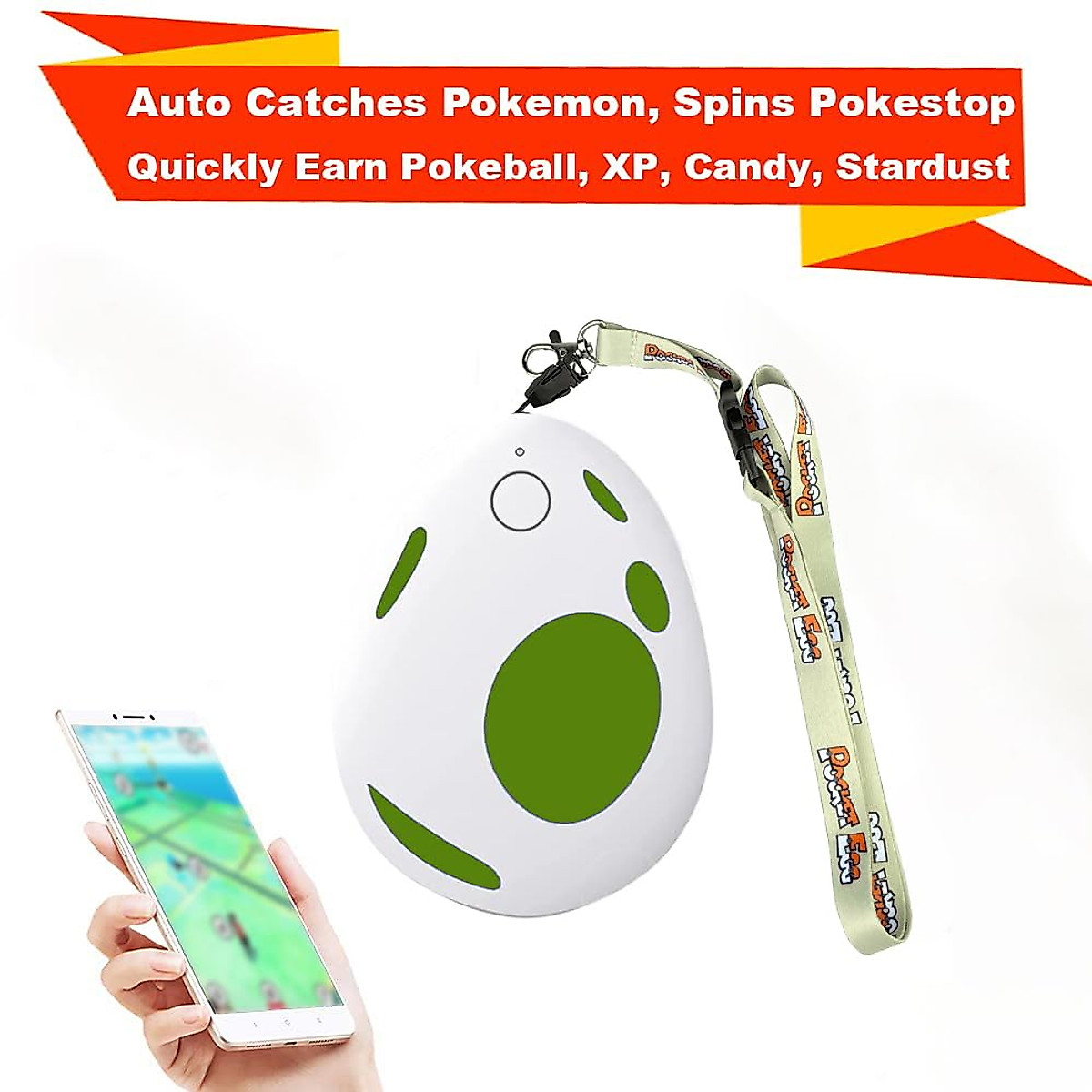 Pocket Egg Auto Catch for Go Plus Accessory with Bluetooth 20m Range Long Distance and 3 Months Battery Life