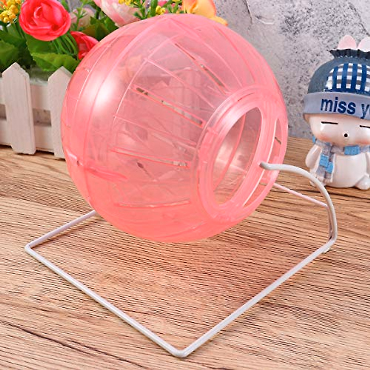 POPETPOP Hamster Exercise Ball,4-in-1 Multifunctional Hamster Running Ball-Hamster Mini Ball for Dwarf Hamster,Mouse,Syrian Hamster Small Animal-Pink