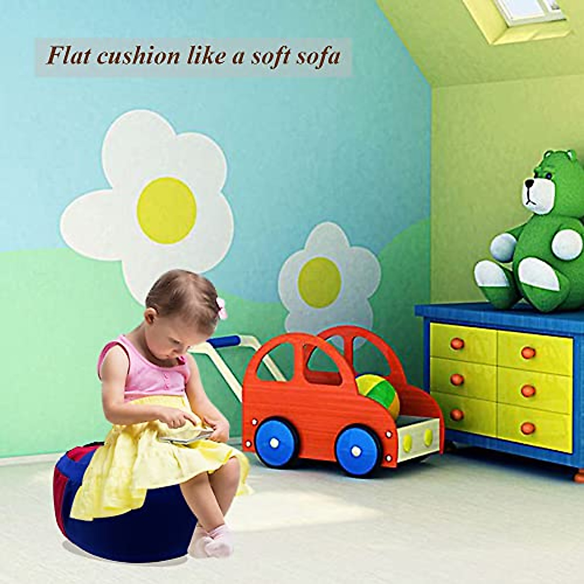 DEARCOOL 4 in 1 Kids Pod Swing Seat, Child Hammock Chair with Inflatable Cushion, 100% Cotton, for Indoor and Outdoor use, with Adjustable Belt, All Accessories Included