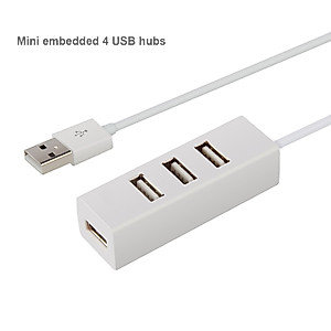 Apoi 4-Port USB 2.0 Hub with for iMac, MacBook, MacBook Pro, MacBook Air, Mac Mini, Chromebook, Surface Pro, Surface Book, PC- White