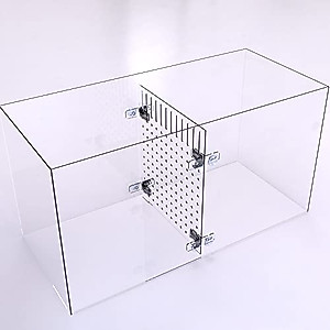 HingoFuni Fish Tank Divider Aquarium Acrylic Isolation Grid Board Divider with Suction Cups Accessories Transparent Plate Baffle Blocking Fish Partition Net Freshwater Ornament 25x30cm