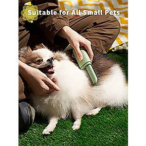 MS!MAKE SURE 2-in-1 Pet Comb, Professional Cat & Dog Grooming Tool, with Dual-Head Design for Safe & Gentle Removal of Tangles/Matted Fur, Shedding - Olive Green