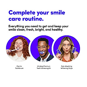 SmileDirectClub Space Saver Countertop Water Flosser – Large Capacity Water Reservoir, 120 Seconds of Flossing Time, Cordless, Rechargeable, Oral Irrigator with 5 Modes, Travel Case and 2 Flosser Tips