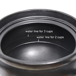 DONABE Clay Rice Cooker Pot Casserole Japanese Style made in Japan for 2 to 3 cups with Double Lids, Microwave Safe