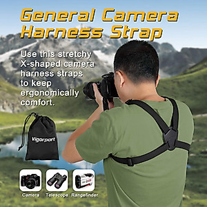 Camera Harness Strap,Cross Shoulder Quick Release Straps for Binoculars, Rangefinders,Harness Strap Compatible with Canon, Nikon, Sony and DSLR SLR Cameras-Black