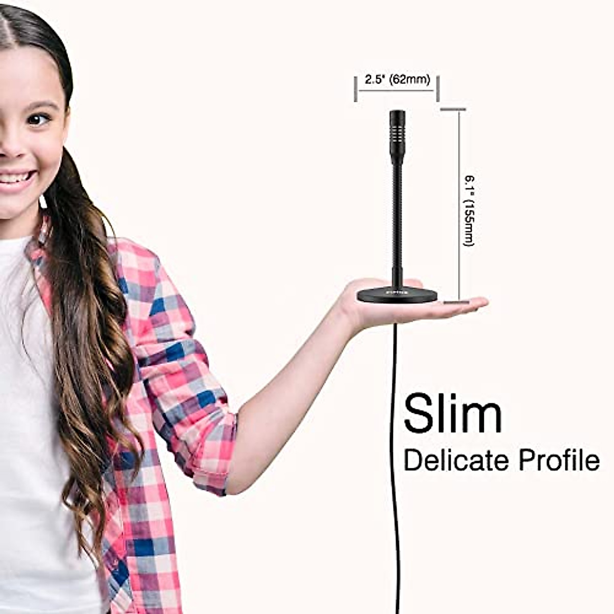 FIFINE Mini Gooseneck USB Microphone for Dictation and Recording,Desktop Microphone for Computer Laptop PC.Plug and Play Great for Skype,YouTube,Gaming, Streaming,Voiceover,Discord and Tutorials-K050