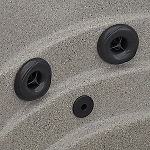 LifeSmart 4-Person Hot Tub, Outdoor Spa w/ Cover and LED Lights, Square, Beige