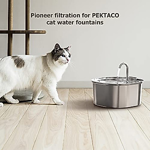 PEKTACO Cat Water Fountain Filters Replacement & Pre-Filter Sponges for 3.2L/108oz Automatic Pet Fountain, Dog Water Dispenser 9 Pack Filters & 9 Pre-Filter Sponges Foam Filters