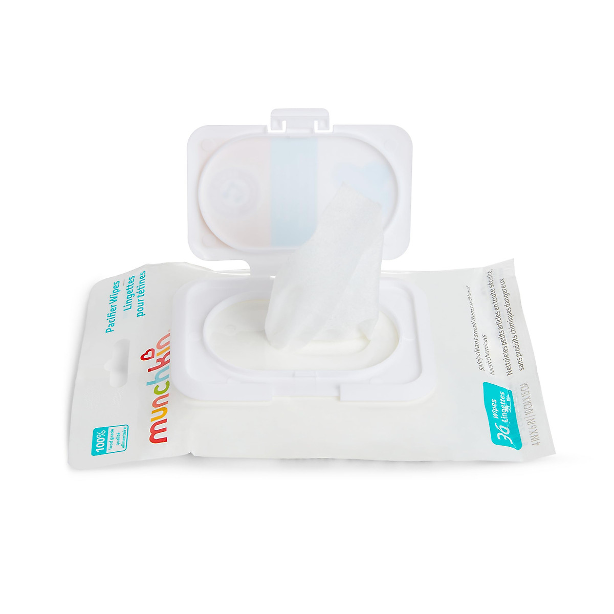 Munchkin Arm & Hammer Pacifier Wipes - Safely Cleans Baby and Toddler Essentials, 1 Pack, 36 Wipes