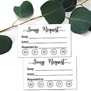TENTADO 50 Song Request Cards for Wedding DJ, Prom, Party, Response Card, Plain RSVP kit for Wedding, Baby Bridal Shower, Birthday, Invitations, 3.5 X 2 inches