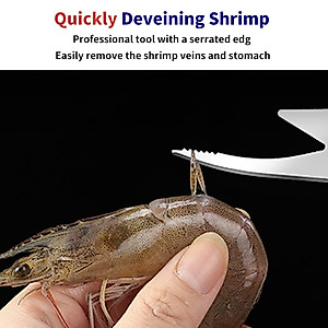 ADORAMBLING 3PC Shrimp Deveiner Tool Stainless Steel Shrimp Deveining Tool Efficient Shrimp Peeler and Deveiner Tool Portable Shrimp Cleaner Shrimp Knife for Easy Shrimp Deveining Shrimp Cleaning Tool