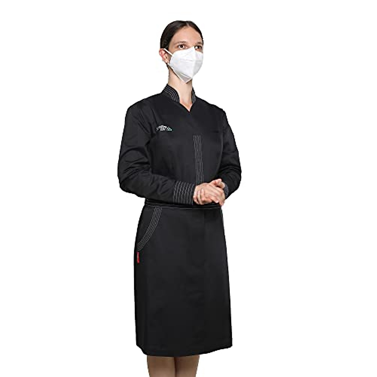 Medical Lab Coat For Women (Black) (8/M)