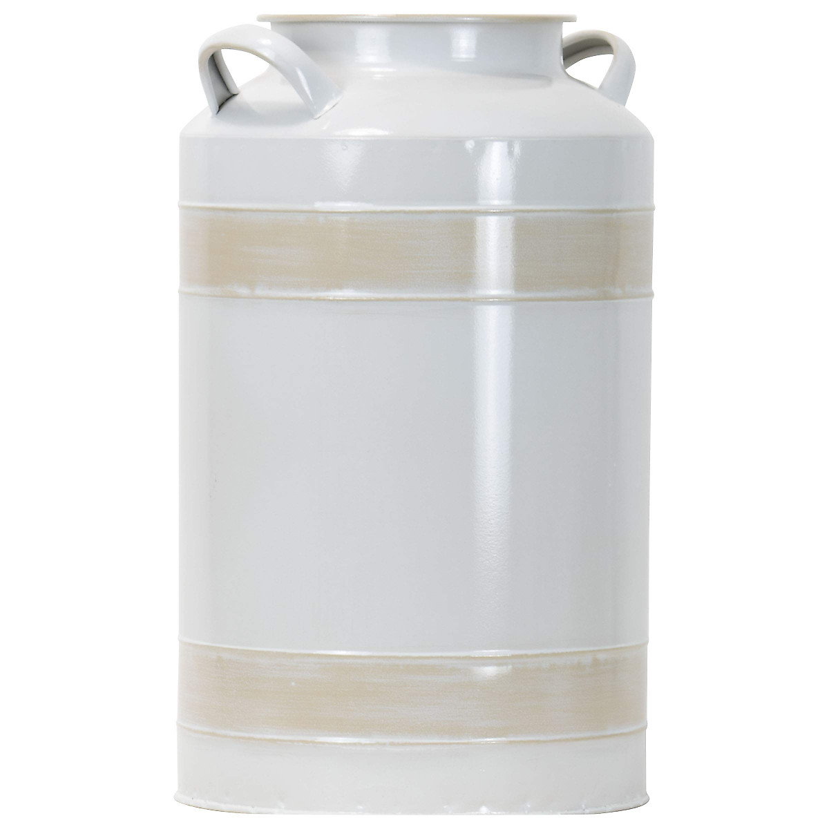 Foreside Home and Garden Antique White Large Metal Milk Jug Decorative Vase