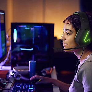 Orzly Gaming Headset (Green) for PC and Gaming Consoles PS5, PS4, Xbox Series X | S, Xbox ONE, Nintendo Switch & Google Stadia Stereo Sound with Noise Cancelling mic - Hornet RXH-20 Sagano Edition