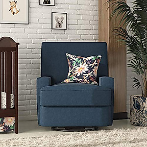Baby Relax Rylan Swivel Glider Chair, Coil Seating, Dark Blue Recliner