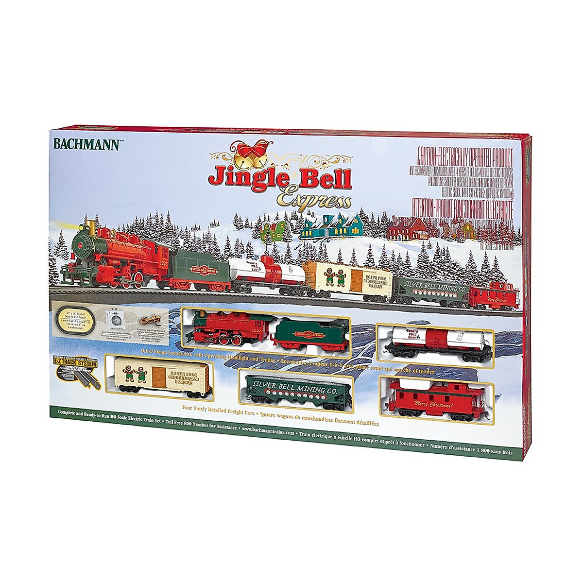 Bachmann Trains - Jingle Bell Express Ready To Run Electric Train Set - HO Scale