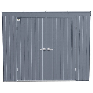 Arrow Shed Elite 8' x 4' Outdoor Lockable Steel Storage Shed Building with Pent Roof, Anthracite
