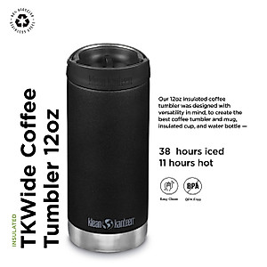 Klean Kanteen TK Wide 12 Oz Black