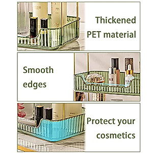shuang qing Bathroom Counter Organizer Countertop Storage, Cosmetics Skincare Shelf Organizer, Makeup Organizer Perfume for Dresser Vanity Tray, Spice Rack Organizer for Kitchen(3 Tier-Green)