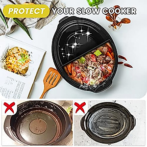 Silicone Crockpot Liner Fit for Crockpot 6 Quart, 3 In 1 Silicone Crock Pot Liner BPA Free Reusable Leakproof Dishwasher Safe, Silicone Slow Cooker Liner Kitchen Cooking Accessories(Black)