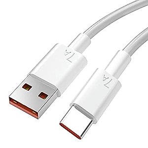 Headphone Cord Extender Coil 7A 100W Type C USB Cable Super Fast Charge Cable Suitable compitable with Huawei Mate compitable with Samsung Fast Charging USB Ear Buds Charging Cord