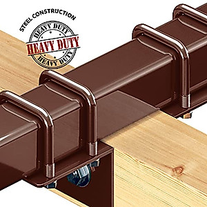 Swurfer Swingset Conversion Bracket - No Tree, No Problem, Convert Your Swingset to a Swurfset, Heavy Duty Horse Glider Bracket for Swing Set Attachment (Brown (2 Pack))