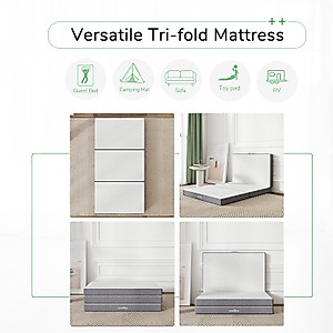 Novilla Tri Fold Mattress Full, 4 Inch Memory Foam Foding Mattress,Portable Mattress with Breathable Mesh Sides for Yoga, Camping, RV,Foldable Mattress,CertiPUR-US Certified,Full Size