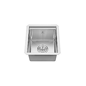 STARSTAR Workstation Ledge Undermount Single Bowl 304 Stainless Steel Kitchen Sink, With Grid, Cutting Board, Strainer with Basket (13 x 15)