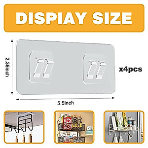 SHANZHUU 4 PACK Shower Caddy Adhesive Sticker Hooks, Corner Shower Caddy Adhesive Replacement, Super Strong Shower Adhesive Hooks for Bathroom Shelf Basket Soap Dish and Kitchen Accessories