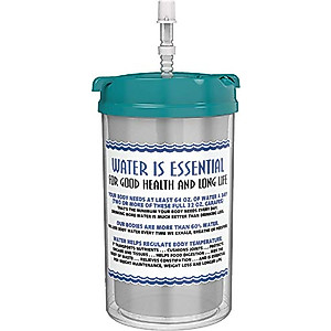 32 oz Insulated Cold Drink Hospital Mug with Teal Lid and Straw | Water Essential Travel Mug