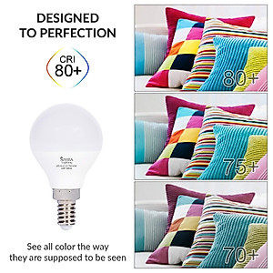 Simba Lighting LED Candelabra E12 Base G14 Small Globe 7 Watt 60W Replacement Light Bulb (6 Pack) for Ceiling Fan, Chandelier, Vanity, Round A15 Frosted White Cover, Non-Dimmable, 5000K Daylight