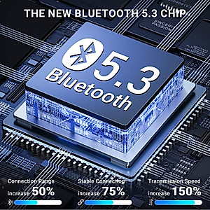 Wireless Earbuds, 2023 Wireless Headphones HiFi Stereo Earphones with 4 ENC Noise Canceling Mic, 42Hs Playtime In Ear Earbud, Bluetooth 5.3 Sport Earphones with LED Power Display for Android iOS Black