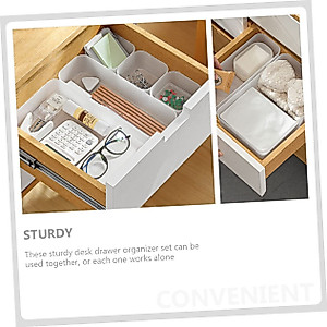 Veemoon 5pcs box Flatware Partition Dividers with Divider Vanity Office Cosmetics Classification Multi- Container Sorting Cutlery Makeup Silverware Clo Gadgets Stackable Sundries
