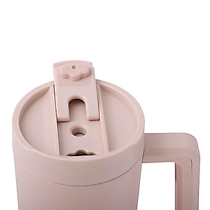 Manna Stainless Steel Double Wall Insulated Tumbler with Smart Seal Dual Sip Lid and Straw Fit Handle - 40 Oz - Rose Quartz Powder Coat