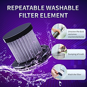 Bennra Mini Cordless Handheld Vacuum Cleaner【2022 New】, for Car, Home, Pet Hair, Portable USB Rechargeable, Easy to Clean Keyboard, Drawer, Crevices