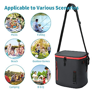 ELUTENG Insulated Cooler Bag 30L Leakproof Large Lunch Box Portable Collapsible Waterproof Thermal Food Delivery Bag with Opener and Padded Shoulder Strap for Picnic, Camping, Grocery Shopping, Travel