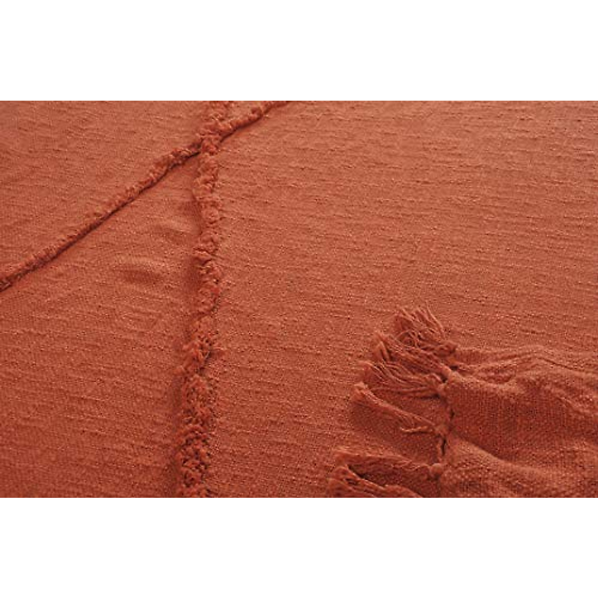 LR Home Bohemian Basics Decorative Diamond Tufted Cotton Throw Blanket