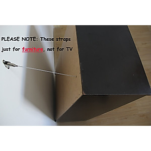 Furniture Anti-Tip Straps - Steel Cables Furniture Anchor Kit for Baby Safety (Mounting Hardware Included) Pack of 2