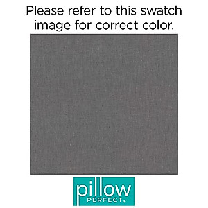 Pillow Perfect Rave Solid Indoor/Outdoor Wicker Patio Seat Cushion Reversible, Weather and Fade Resistant, Round Corner - 19" x 19", Grey, 2 Count