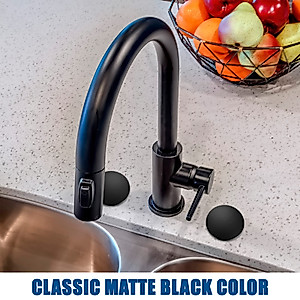 2 Pieces 2 Inch Kitchen Sink Hole Cover Faucet Hole Cover Stainless Steel Kitchen Sink Tap Hole Plate Stopper Cover Blanking Metal Plug (Black)