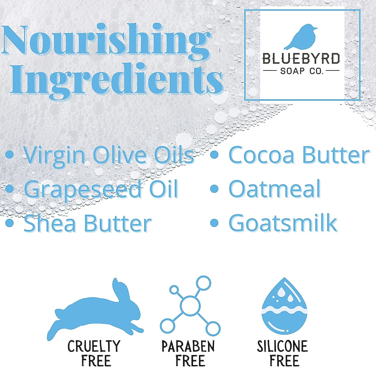 BLUEBYRD Soap Eucalyptus & Seaweed Exfoliating Large Soap Bar, 100% Vegan Cold Press Scented w/Essential Oils, Body Soap Scrub for Men & Women, Natural Oatmeal, Shea Butter, Olive Oil, 8.6oz