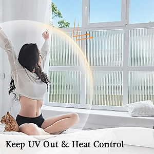 Windimiley Window Privacy Film Stained Glass Frosted Glass Window Cling Moroccan Lattice Decorative Bedroom Door Coverings UV Sun Block Heat Control Removable Home Window Sticker,35.5 X 157.5 in