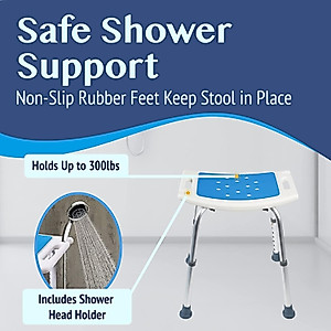 Medokare Shower Seat for Inside Shower - Bath Stool, Medical Shower Chairs for Seniors, Elderly, Handicap & Disabled - Adjustable Support Shower Bench w/Handles for Bathtub
