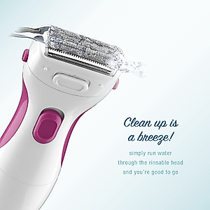 Conair Body and Facial Hair Removal for Women, Cordless Electric Dual Foil Shaver & Trimmer, Perfect for Face, Ear/Nose, Eyebrows, Legs, and Bikini Lines