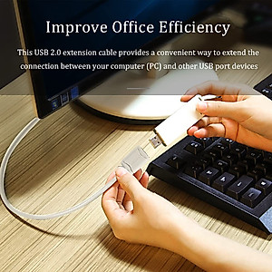 CHOSEAL USB Extension Cable 2.0 Male to Female Extender Data Cable for PC Keyboard Printer Mouse Computer (9.8ft/3m)…